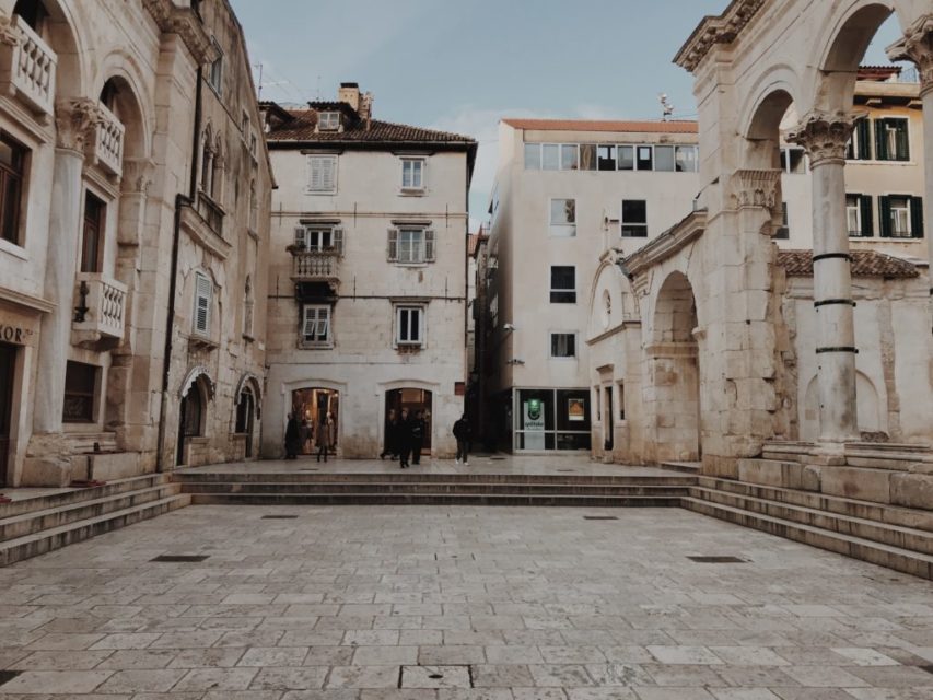 Modern building on Peristyle, designed by architect Neven Šegvić